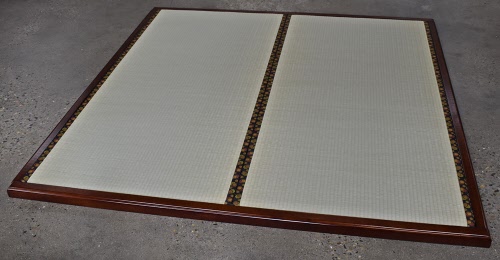 Brown Brocade Tatami Mat: Gold/Red Trim - Japanese Quality Australia